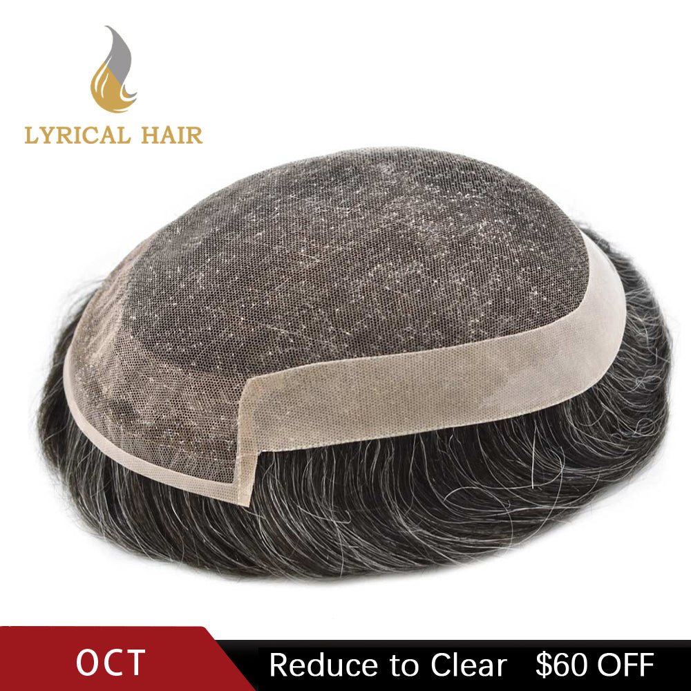 Mens Hairpiece System|Human Hairpiece for Men|Mens Toupee — Lyricalhair